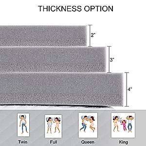 Maxzzz 2 Inch Mattress Topper Full Size, Firm Bamboo Charcoal Memory Foam Cooling Bed Mattress Topper, Ventilated Mattress Pad CertiPUR-US Certified Plush