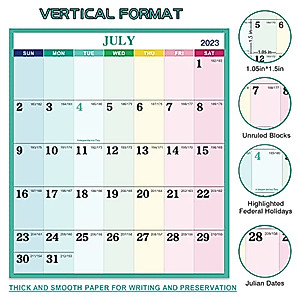 2023-2024 Yearly Wall Calendar - Yearly Wall Calendar 2023-2024, 2023-2024 Dry Erase Calendar with Julian Date, Jul. 2023 - Jun. 2024, Thick Paper, Vertical/Horizontal, Reversible, 34.8" x 22.9