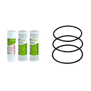 APEC Water Systems FILTER-SET-ES High Capacity Replacement Pre-Filter Set & SET 3 Pcs 3.5" O.D. Replacement O-Ring For Reverse Osmosis Water Filter Housings, 3 Count (Pack of 1), Black
