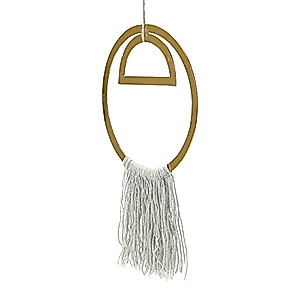 Main + Mesa Round Metal Wall Hanging with Tassel, Gold