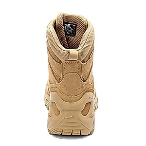 Merrell Men's Strongfield Tactical 6” Waterproof Boots, Breathable & Comfortable Work Combat Hiking Shoes Military, Dark Coyote, 9