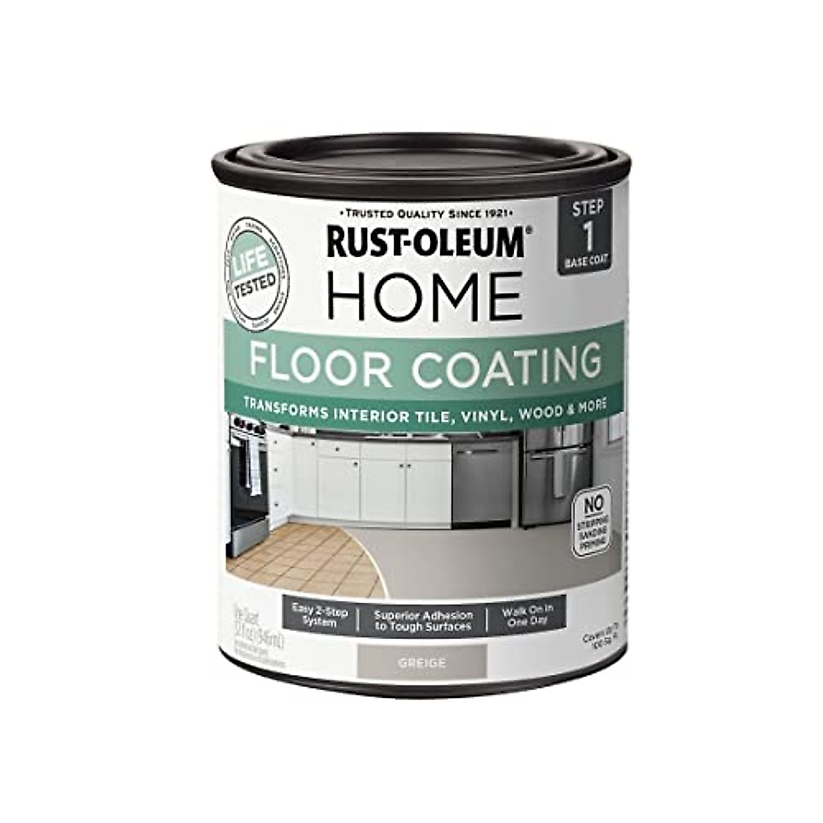 Rust-Oleum 365932 Floor Coating Base Coat Greige Gray Quart
