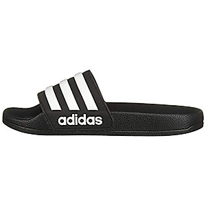 adidas Adilette Shower Slides, Core Black/White/Core Black, 5 US Unisex Big Kid