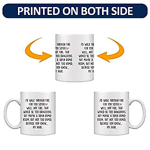 Petalsun Sister Gifts, Birthday Gifts for Sister, Sister Christmas Gifts- 11oz Novelty Coffee Mug- Sister Gifts from Sister, Sister Birthday Gifts, Sister Graduation Gifts