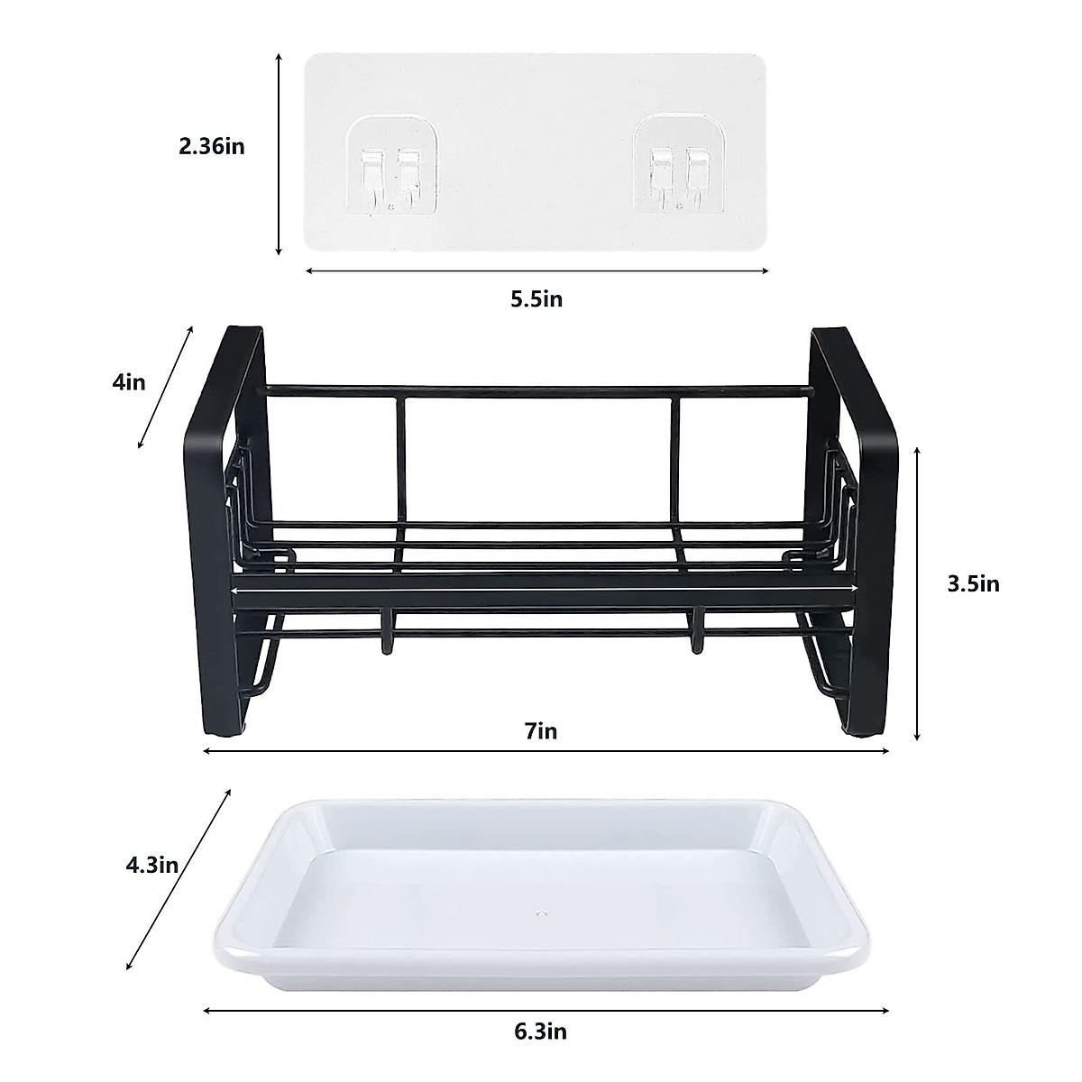 TWORIDER Kitchen Sink Caddy Sponge Holder,304 Stainless Steel Sink Caddy Sponge Holder Kitchen Sink Organizer,Sponge Holder For Kitchen Sink with Removable Drain Tray,Not Including Dispenser and Brush