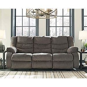 Signature Design by Ashley Tulen Modern Manual Pull Tab Reclining Sofa, Dark Gray