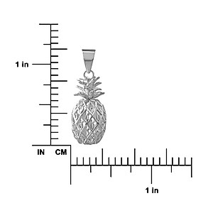 Sterling Silver Medium Pineapple Pendant Necklace, 16+2" Extender