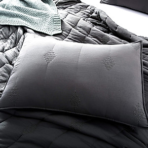 ANNA.Z HOME 3 Pc Mini Quilt Comforter Set. Stone Washed Soft Fabric. Down Alternative Microfiber Fill. Allover Embroidery Stitching. Machine Washable. Solid Colors. (Yellow, King Set)