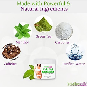 Cellulite Cream Cold Gel with Caffeine and Green Tea Extract - Body Firming and Skin Tightening Gel for Cellulite. Improves Circulation - Quick Absorption- Cryo Gel (1 Jar)