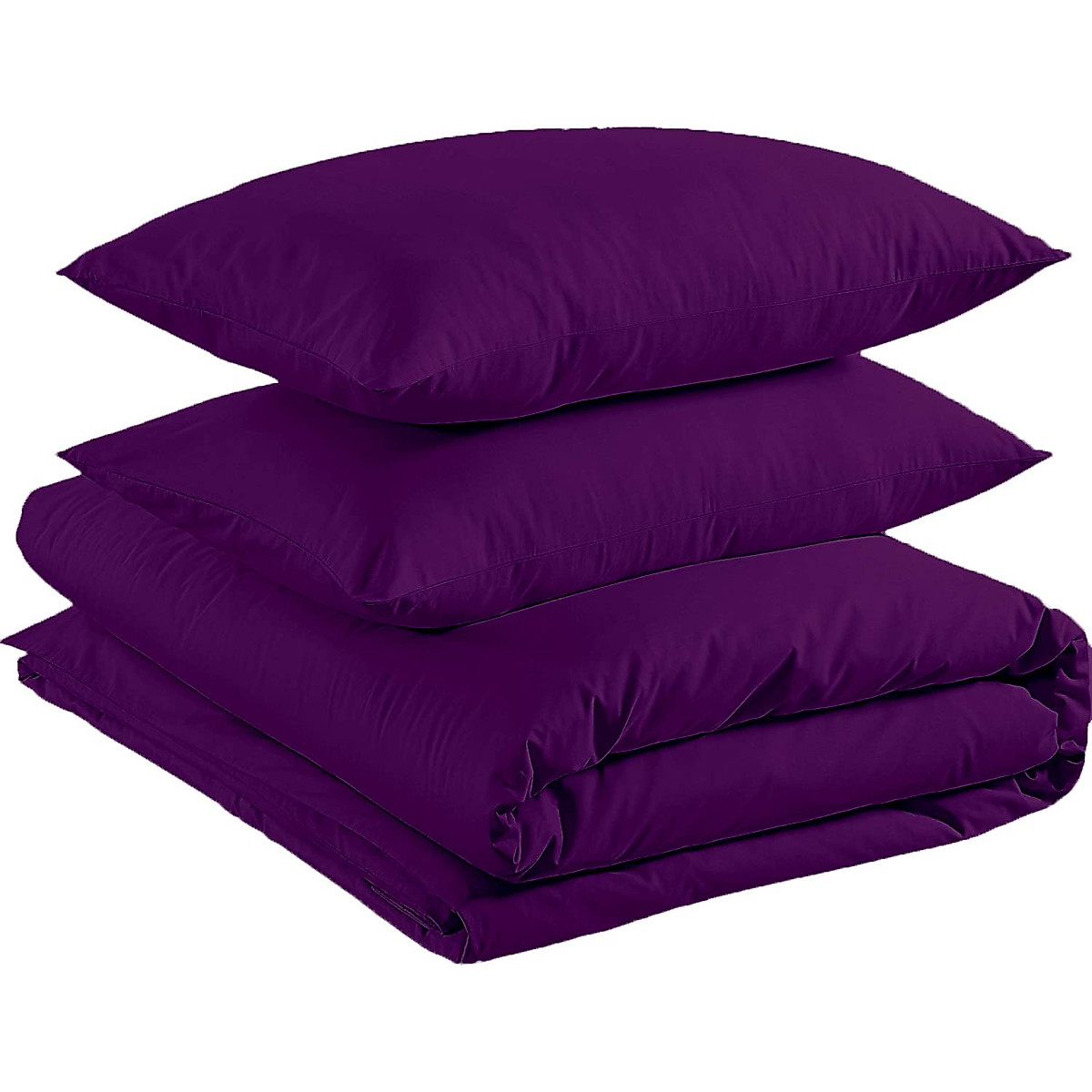 JC BEDDING HOUSE Hidden Zipper Closure Duvet Cover Set 3pc| Full XL Size(88"x92") |Made with Premium Quality Indian Cotton|1000tc|Sateen Weave|Ultra Soft|Corner Ties|Skin Friendly| Purple.