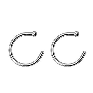 (2pcs) 20g Nose Ring Hoop 316L Surgical Steel 20G 5/16"