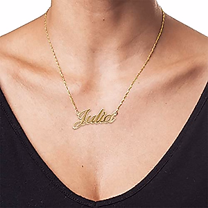 MYKA – Personalized Classic Name Necklace – Custom Made Nameplate Pendant – Customized Jewelry – Gift for Women, Her, Mom – Gift for Christmas, Birthday, Mother's Day (14k Yellow Gold - 20")