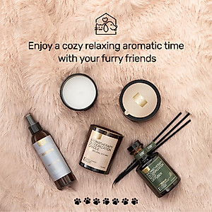 Furry Purr Candles for Home Scented, Pet Odor Eliminator Candle, Lily of The Valley, Aromatherapy Jar Candle Gifts for Women Yoga, Non-Toxic Soy Wax & Catnip Essential Oil, Animal Lover Gift, 7 Oz