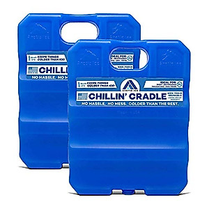 Arctic Ice Chillin' Cradle Series Ice Pack - Long Lasting High Performance X-Large (5 LBS) Ice Pack Curved Design for Sodas, Sports Drinks, Beer or Wine, Middle Divider, Freezes at 28 Degrees (2-Pack)