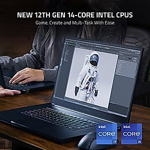 Razer Blade 17 Gaming Laptop: NVIDIA GeForce RTX 3070 Ti - 12th Gen Intel 14-Core i9 CPU - 17.3" UHD 144Hz - 32GB DDR5 RAM - 1TB PCIe SSD - Windows 11 - Chroma RGB - Thunderbolt 4 - SD Card Reader