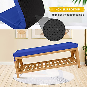 Millsilo Outdoor/Indoor Bench Cushion 36"x14"x4", Waterproof Patio Bench Cushion Furniture, Non-Slip Bay Window Seat Cushion, Durable Bench Pad, Swing Cushion, Garden Long Chair Cushion Blue