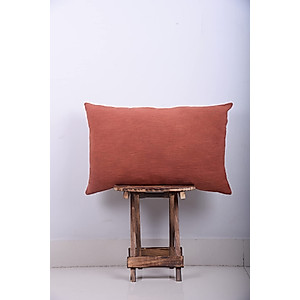 Trade Star Authentic Large Cushion Case Ethnic Luxurious Farmhouse Decor Modern Rustic Home Decor Pillow Cover Mudcloth Throw Pillow Cover (Rust (Solid), 14 X 22 Inch)
