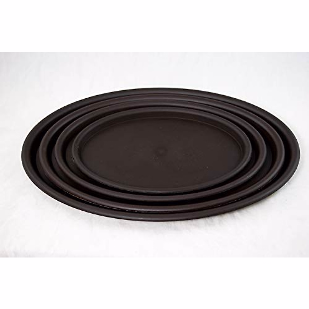 4 Mix Oval Brown Plastic Humidity Tray for Bonsai Tree - 9", 10.75", 12.5" & 14"
