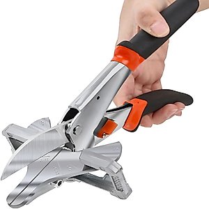 Miter Shears for Angular Cutting Molding,Quarter Round Cutting Tool,0-135 Degree Adjustable Angle Trim Shear,Multifunctional Trunking Shears for Cutting Soft Wood, Plastic, PVC and more