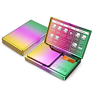 ORIA Digital Mini Scale, 200g/0.01 Pocket Jewelry Scale, Electronic Smart Scale, High Precision Milligram Scale, 7 Units, LCD Backlit Display, Tare Function, Auto Off, Stainless Steel, Colorful