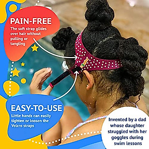 Frogglez Pain-Free Swim Goggles for Kids Under 10 (Ages 3-10), No Hair Pulling, Recommended by Olympic Swimmers