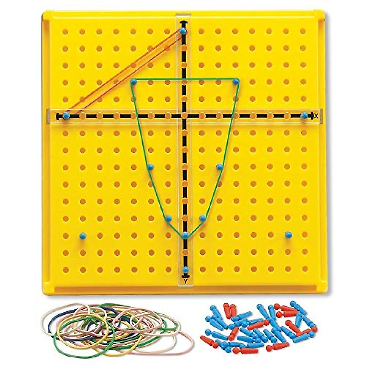 hand2mind XY Coordinate Pegboard Classroom Basics Kit, Prealgebra, Geo Board, Geometry Sets, Learning Shapes, Classroom Supplies, Math Manipulatives, (Set of 30)