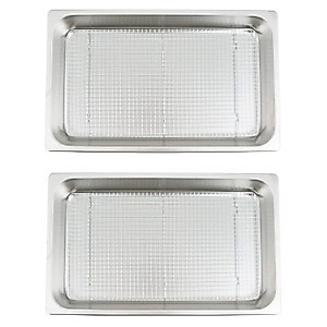 Commercial Grade Full Size Pan and Cooling Rack/Pan Grate Set for Standing Heat Lamps