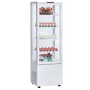 238L refrigerated display cabinet, floor-standing glass door refrigerator, with LED lighting and automatic defrost function, adjustable internal shelves, suitable for bars, restaurants, offices, homes