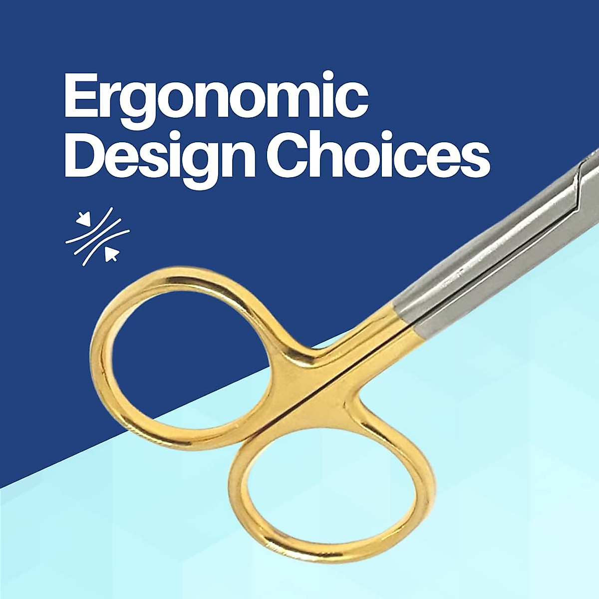 Scissors Curved 5 inches with tungsten carbide inserts Gold Plated handle extra sharp ARTMAN BRAND