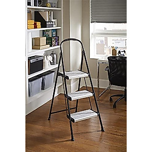 COSCO Three Step Folding Step Stool with Rubber Hand Grip