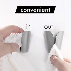 KES Kitchen Towel Hooks Self Adhesive Dish Towel Holder Hand Towel Hook Hanger Rustproof Stainless Steel Brushed Finish 2 Pack, AH7201-2-P2