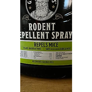 Grandpa Gus's Rodent Repellent Spray with Sprayer, Natural Peppermint & Cinnamon Oils Repel Mice and Stop Rats & Squirrels, 1 Gallon (Pack of 1)