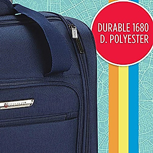TPRC Smart Under Seat Carry-On Luggage with USB Charging Port, Navy Blue, Underseater 15-Inch