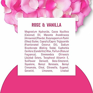 Schmidt's Aluminum-Free Vegan Deodorant Rose & Vanilla with 24 Hour Odor Protection 2 Count for Women and Men, Natural Ingredients, Cruelty-Free, 2.65 oz