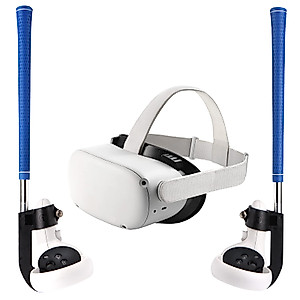 VR Games Accessories for Oculus Quest 2 Golf Club and Fishing Rod Bundle