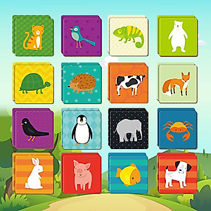 Memory Game - 16 Pairs Animal Memory Games for Kids 3 and Up, Memory Matching Game for Toddlers Education, Non Toxic Memory Card Games of Gift for Kids Preschool 2 Year Old