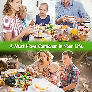 WBKTOOL 5 Pack Overnight Oats Containers with Lids - 16 oz Deli Food Storage Containers - Small To Go Plastic Yogurt Container for Soup, Salad, Freezer