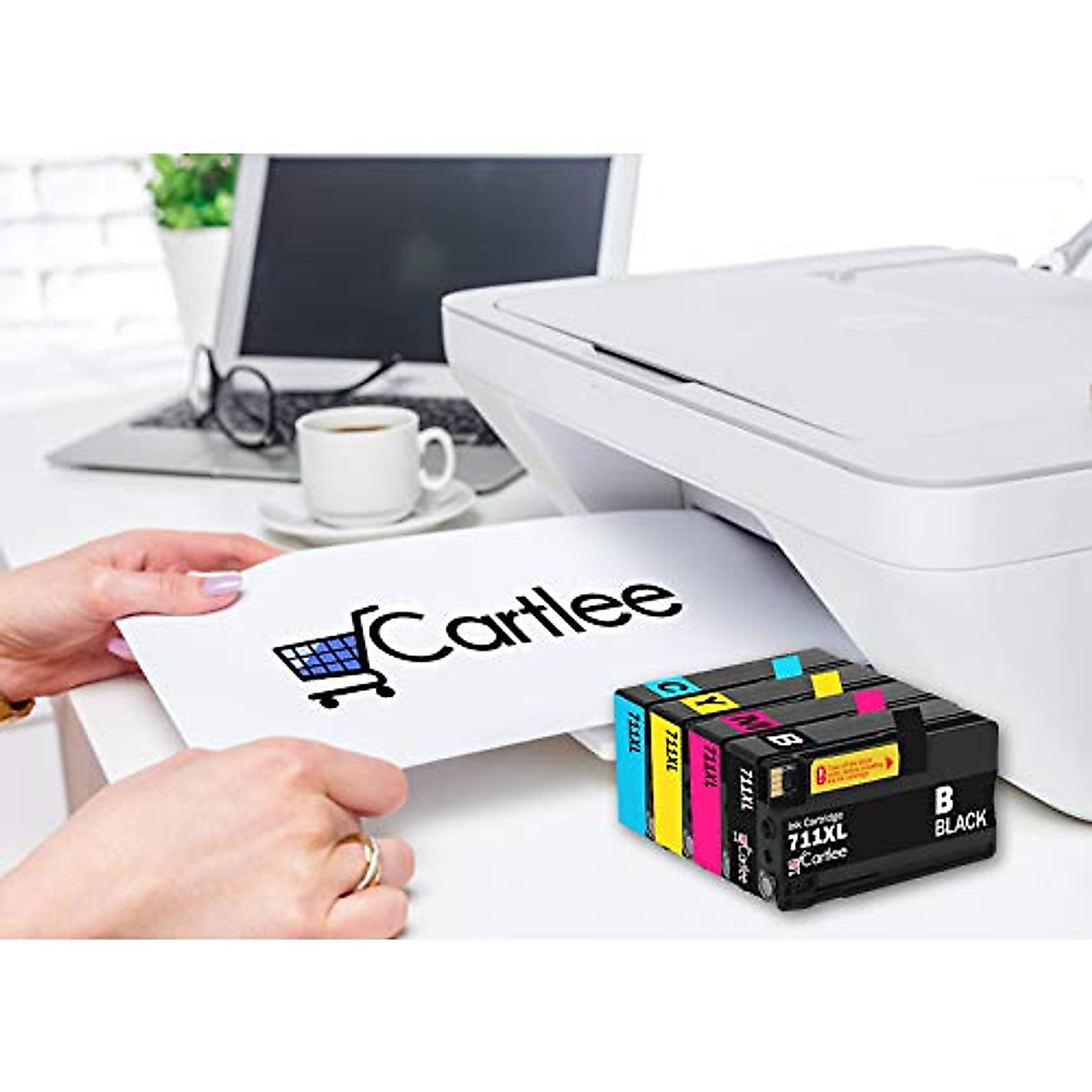 Cartlee Set of 4 Compatible 711 711XL High Yield Ink Cartridges for HP Designjet T120 T520 Printers