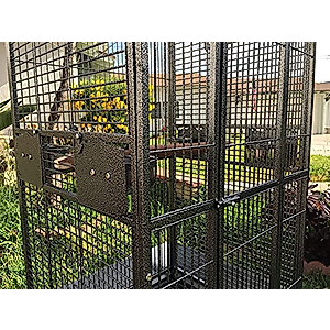 Extra Large Wrought Iron Open/Close Play Top Bird Parrot Cage, Include Metal Seed Guard Solid Metal Feeder Nest Doors Overall Dimensions: 35.25" Wx29.5 Lx62 H(with Seed Skirt)