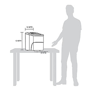 Newair 26 lbs. Countertop Ice Maker, Portable and Lightweight, Intuitive Control, Large or Small Ice Size, Easy to Clean BPA-Free Parts, Perfect for Cocktails, Scotch, Soda and More