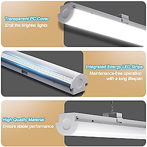 ANTLUX 8FT LED Shop Lights 110W [6-lamp T8 Fluorescent Equiv.], 12000LM, 5000K, Compact Commercial Grade 8 Foot LED Strip Lights for Warehouse Garage, Suspended and Flush Mount Ceiling Light, 8 Pack