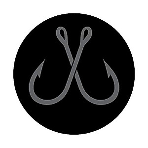 Grey, Fishing Hook, Fish Hook PopSockets PopGrip: Swappable Grip for Phones & Tablets