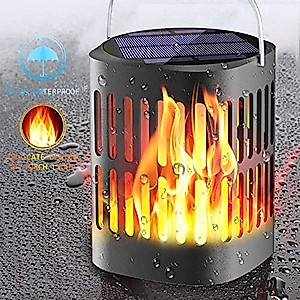 Ollivage Solar Flame Lantern Light, Solar Torch Light Outdoor Hanging Lantern Lights Decoration Lighting Solar Powered Garden Light Dusk to Dawn Auto Turn On/Off for Tree Pathway, 2 Pack