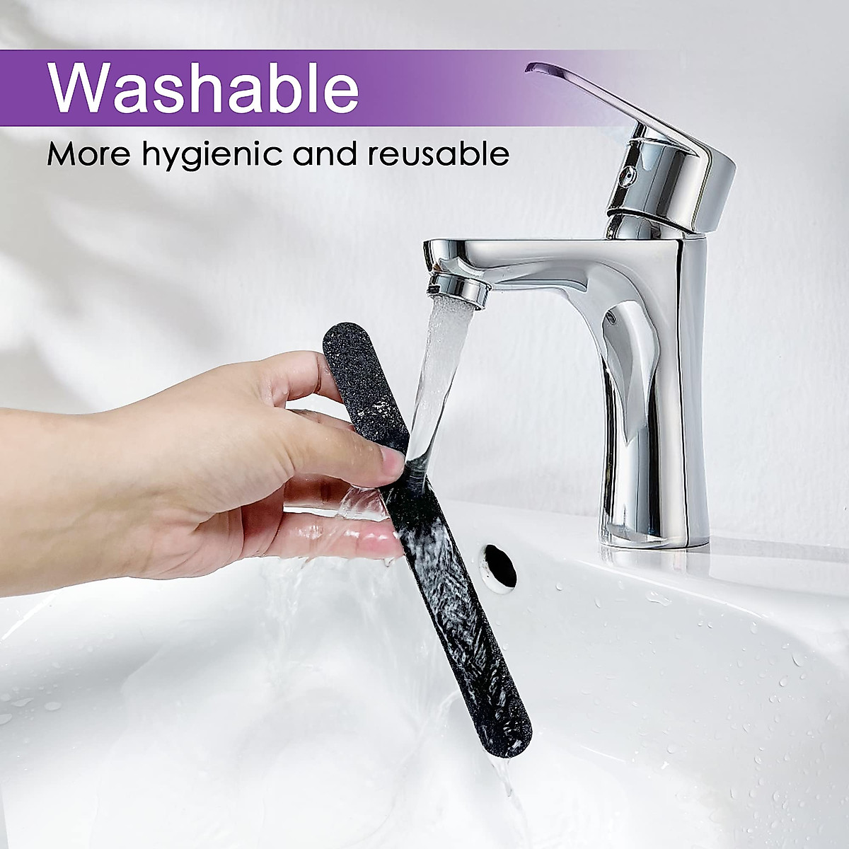 Canvalite Nail File Thin Emery Boards for Nails 100/180 Grit Nail Files for Natural Nails Manicure Pedicure Tool for Home and Salon Use 12PCS