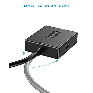 Uzifhdhi RCA to HDMI Converter, AV to HDMI Converter Supports PAL/NTSC for PS2/VHS/VCR/Blue-Ray DVD ect.
