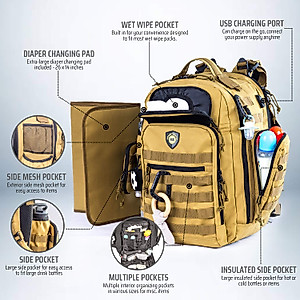 Baby Diaper Bag Backpack For Men Swanky Beaver Daddy bag Changing Mat Wipe Pouch