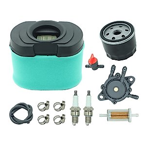 DABAZUALY 792105 Air Filter with 492932 Oil Filter Compatible with BS 407777 40G777 407777 445667 445877 Engine, for JD LA165 D160 MIU11515 GY21057 Lawn Mower air filter tune up kit