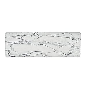 SoHome Cozy Living Anti Fatigue Mat Kitchen Mat Non Slip Stain Resistant Easy Clean 1/2 Inch Thick Kitchen Floor Mats, Marble White 18" x 55"