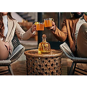 Set of 6 Ultra Durable Sleek Glass Coffee Mugs with Handle, Clear Borosilicate Glass Teacups, Coffee Cups for Cappuccino, Latte, Tea, Espresso, Hot Beverage, Dishwasher & Microwave Safe