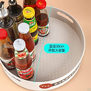 多功能可旋转调料架加厚调料盒调料瓶佐料瓶托盘收纳架厨房置物架Oak kitchen rotating rack multifunctional rotatable seasoning rack thickened seasoning box seasoning bottle seasoning bottle tray storage rack kitchen rack 30cm diameter